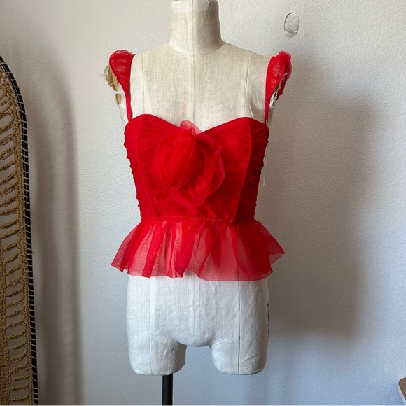 Urban Outfitters | Tops | Uo Out From Under Roseabel Tulle Rosette ...